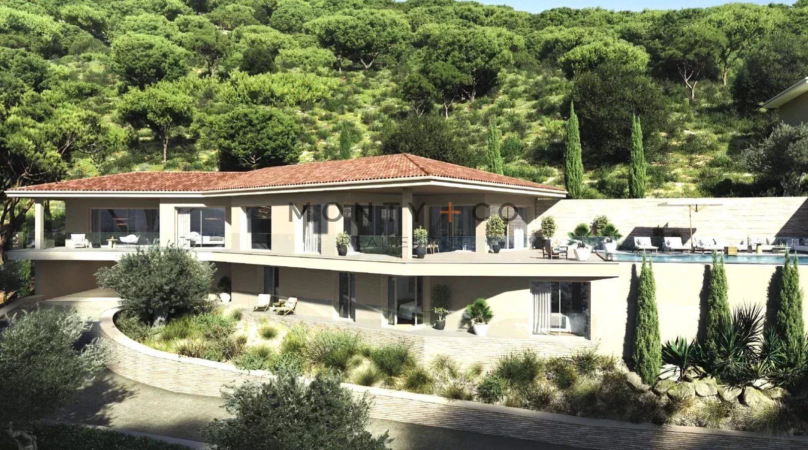Sale 5 bedroom villa with sea view in a private estate in Grimaud ...